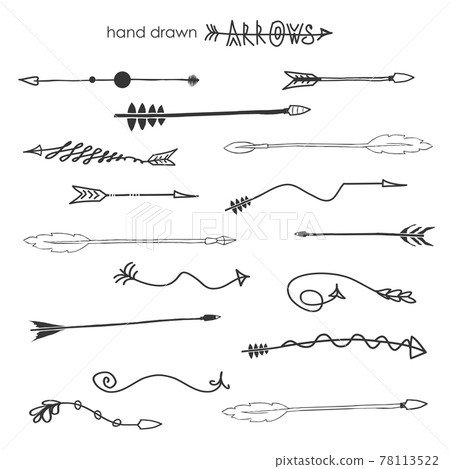 Doodle hand drawn arrows. - Stock Illustration [78113522] - PIXTA