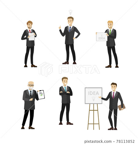 Successful Businessmen in different poses - Stock Illustration ...