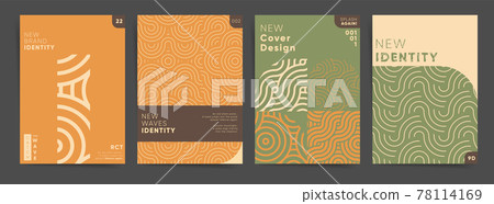 Asian modern art poster cover set. Japanese... - Stock Illustration ...
