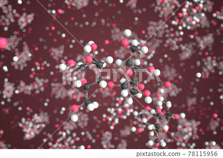 Lactose molecule made with balls, scientific... - Stock Illustration ...