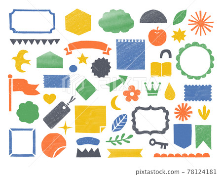 Vector material set of frames and icons - Stock Illustration [78124181 ...