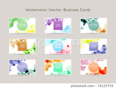 Watercolor background business card design set - Stock Illustration ...