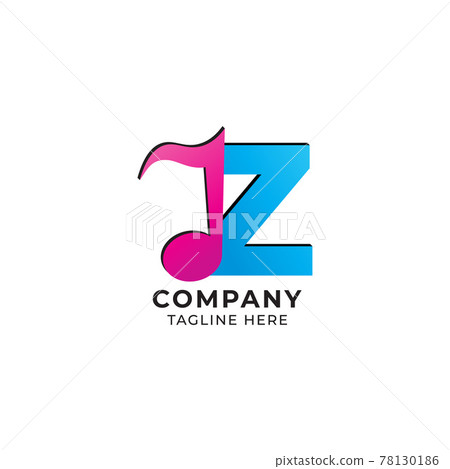 Colorful Letter Z Alphabet Music Logo Design.... - Stock Illustration ...