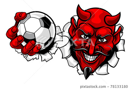 Devil Soccer Football Ball Sports Mascot Cartoon-插圖素材 [78133180] - PIXTA圖庫