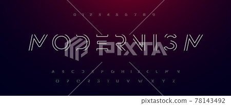 Modernism alphabet. Outline thin lines font... - Stock Illustration ...