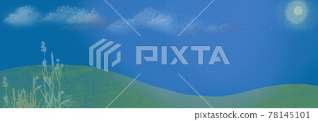 Background moonlit night field hill - Stock Illustration [78145101] - PIXTA