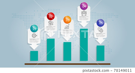 abstract horizontal growth graph infographics - Stock Illustration ...