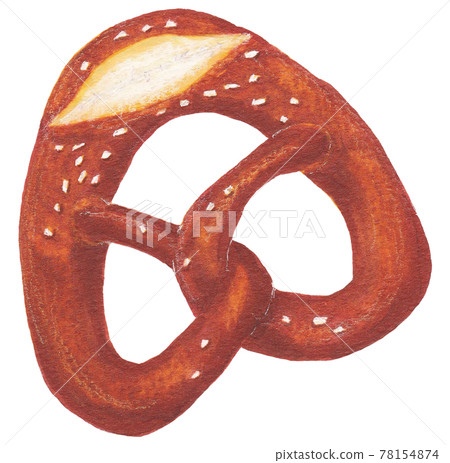 Hand-painted food and drink menu pretzels - Stock Illustration ...