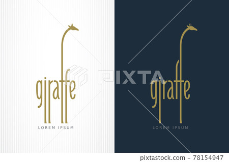 Giraffe lettering similar to silhouette of... - Stock Illustration ...