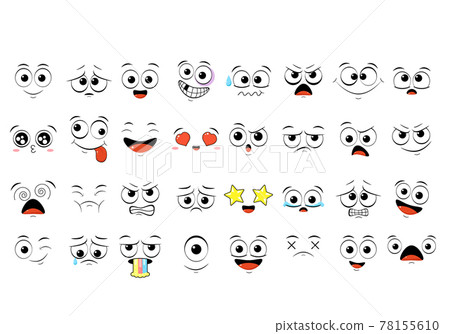 Set of emoticons with different mood - Stock Illustration [78155610 ...