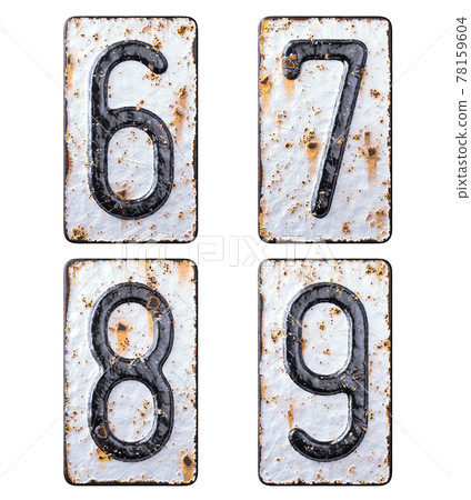 3D render set of numbers 6, 7, 8, 9 made of... - Stock Illustration ...