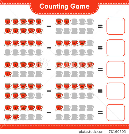 Counting game, count the number of Coffee Cup... - Stock Illustration ...