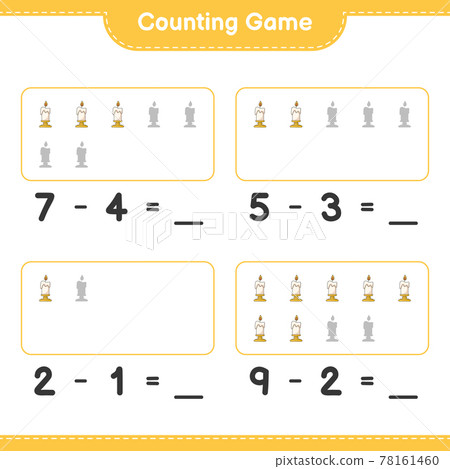 Counting game, count the number of Candle and... - Stock Illustration ...