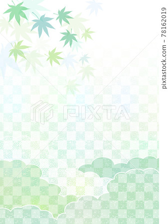 Blue maple summer frame - Stock Illustration [78162019] - PIXTA