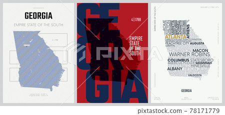 4 of 50 sets, US State Posters with name and... - Stock Illustration ...
