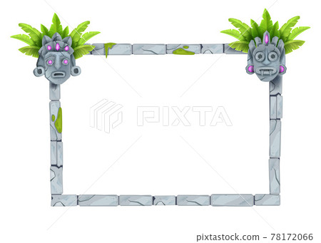 Vector stone frame, jungle old rock border,... - Stock Illustration [78172066] - PIXTA