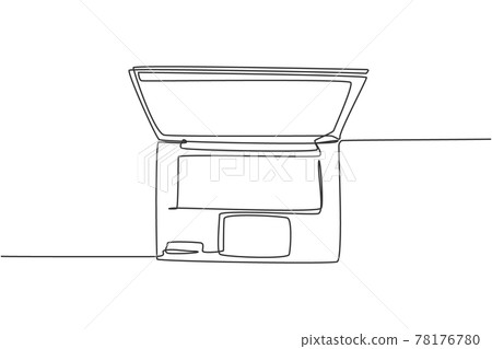 One single line drawing of modern laptop... - Stock Illustration ...