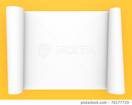 Rolled roll of white paper on a yellow background. - Stock Illustration ...