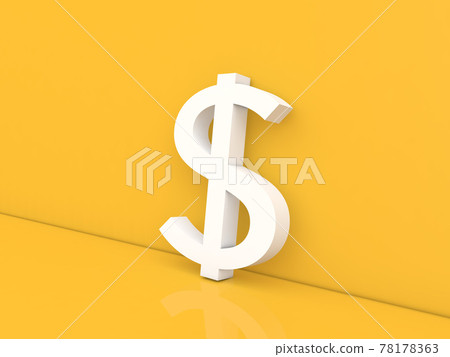 Dollar sign on a yellow background. - Stock Illustration [78178363] - PIXTA