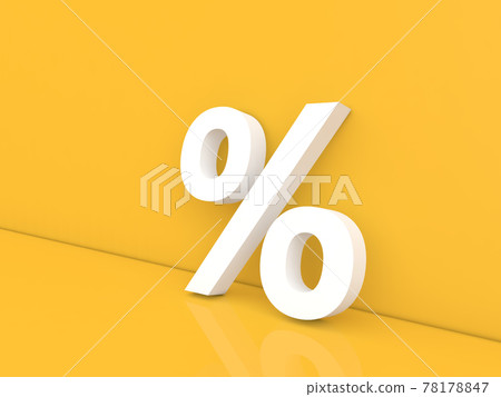 Percent sign on a yellow background. - Stock Illustration [78178847 ...