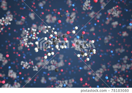 Molecule of tetramethrin, conceptual molecular... - Stock Illustration ...