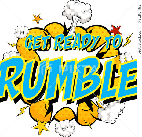 Word Get ready to rumble on comic cloud... - Stock Illustration ...