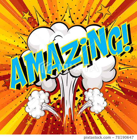 Word Amazing on comic cloud explosion background - Stock Illustration ...