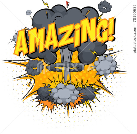 Word Amazing on comic cloud explosion background - Stock Illustration ...