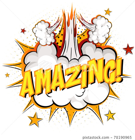 Word Amazing on comic cloud explosion background - Stock Illustration ...