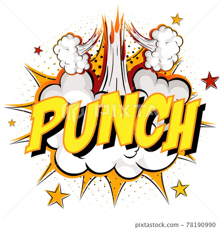 Word Punch on comic cloud explosion background - Stock Illustration ...