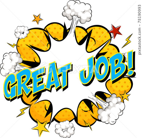 Word Great Job on comic cloud explosion background - Stock Illustration ...