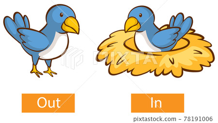 Opposite preposition words with in and out-插圖素材 [78191006] - PIXTA圖庫