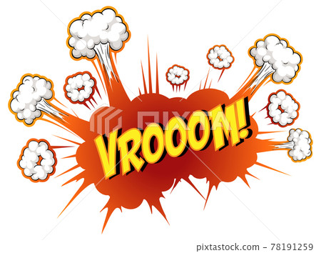 Comic speech bubble with vroom text - Stock Illustration [78191259] - PIXTA