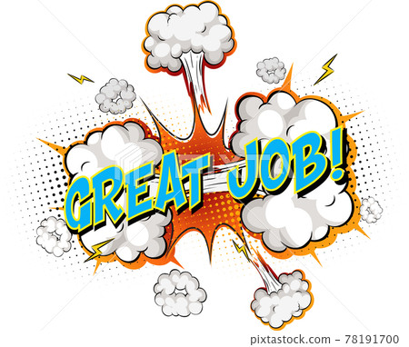 Word Great Job on comic cloud explosion background - Stock Illustration ...
