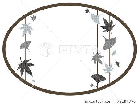Monochrome Japanese pattern autumn leaves and... - Stock Illustration ...