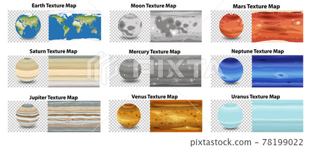 Set of different planet texture map - Stock Illustration [78199022] - PIXTA