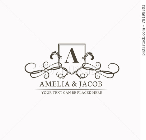 Classic emblem with initial - Stock Illustration [78199803] - PIXTA