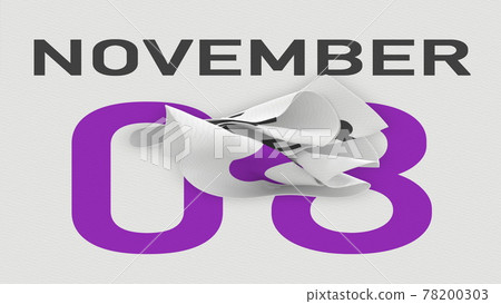 November 8 date behind crumpled paper page of a... - Stock Illustration ...
