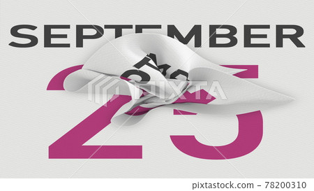 September 25 date behind crumpled paper page of... - Stock Illustration ...
