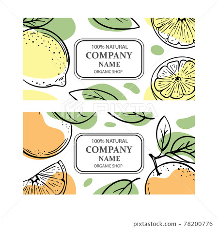 CITRUS LABELS Lemon And Orange Design Of... - Stock Illustration ...