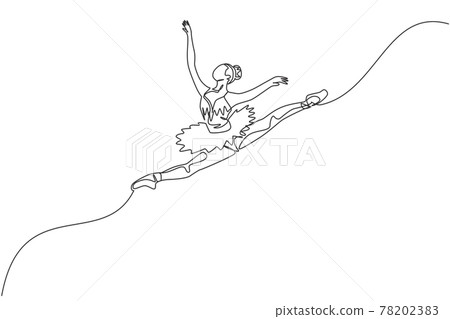 One continuous line drawing of young graceful... - Stock Illustration ...