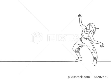 One single line drawing of young modern street... - Stock Illustration ...
