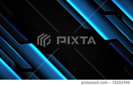 Abstract blue metallic cyber geometric slash on... - Stock Illustration ...