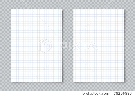 Blank lined paper sheets in A4 format on... - Stock Illustration ...