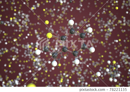 Benzothiophene molecule, conceptual molecular... - Stock Illustration ...