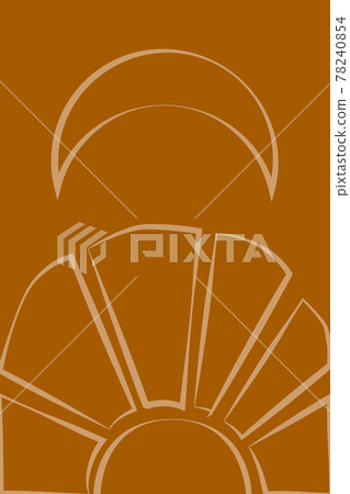 Natural colors abstract art, sun, minimal... - Stock Illustration ...