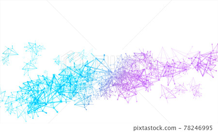 Connected light blue network image polygon... - Stock Illustration ...