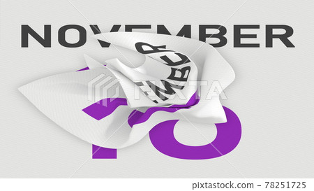 November 16 date behind crumpled paper page of... - Stock Illustration ...