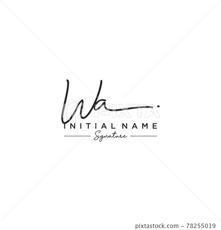 Letter WA Signature Logo Template Vector - Stock Illustration [78255019 ...
