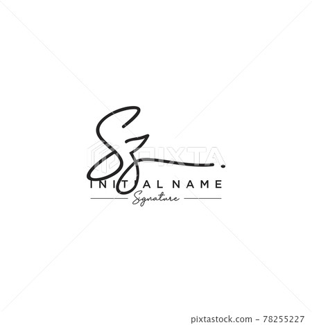 Letter SZ Signature Logo Template Vector - Stock Illustration [78255227 ...